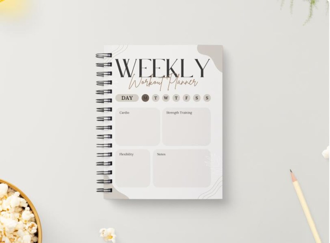 Minimalist Weekly Workout Planner: Cardio, Strength & Flexibility ...