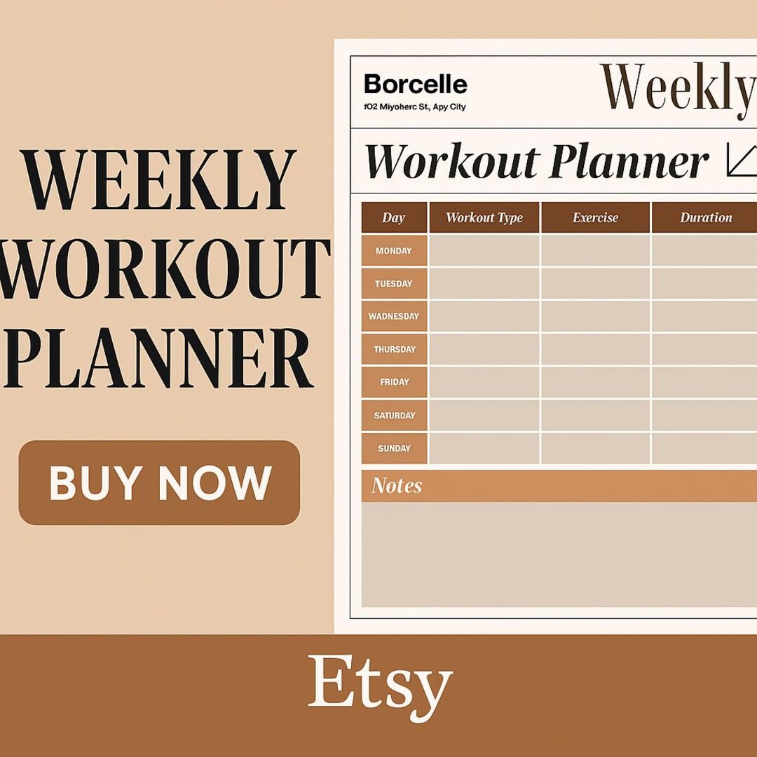 Weekly Workout Planner | Fitness Tracker Printable | Gym Schedule ...