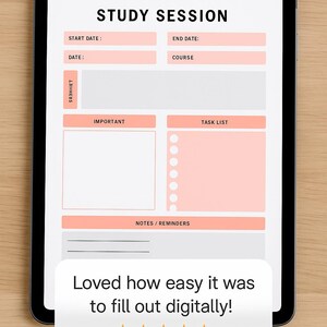 Study Session Planner: Printable Student Organization Template (PDF ...