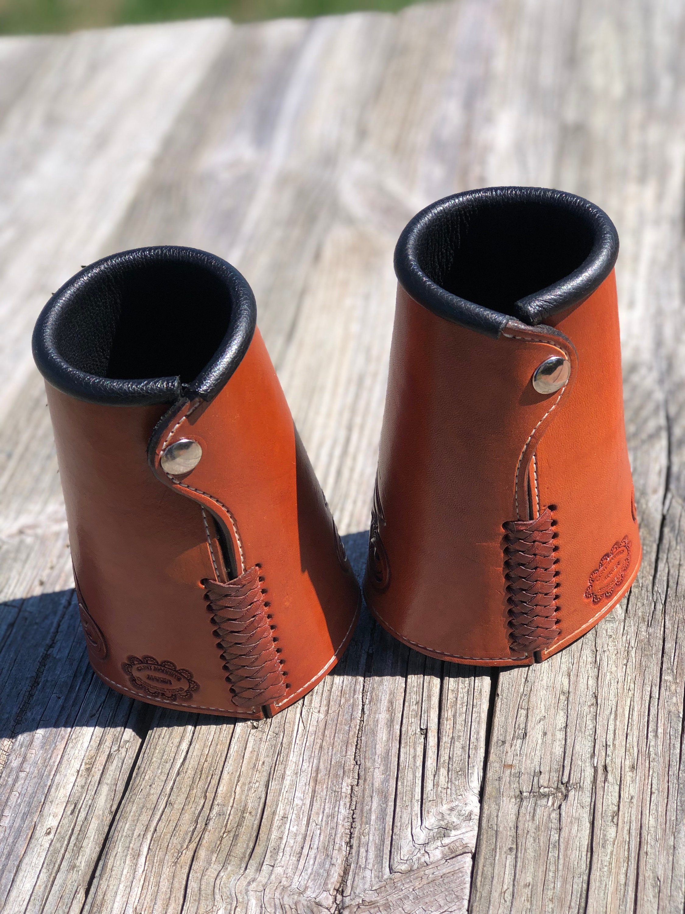 Floral Tooled Leather Cowboy Cuffs, Leather Cuffs, Tooled Leather ...