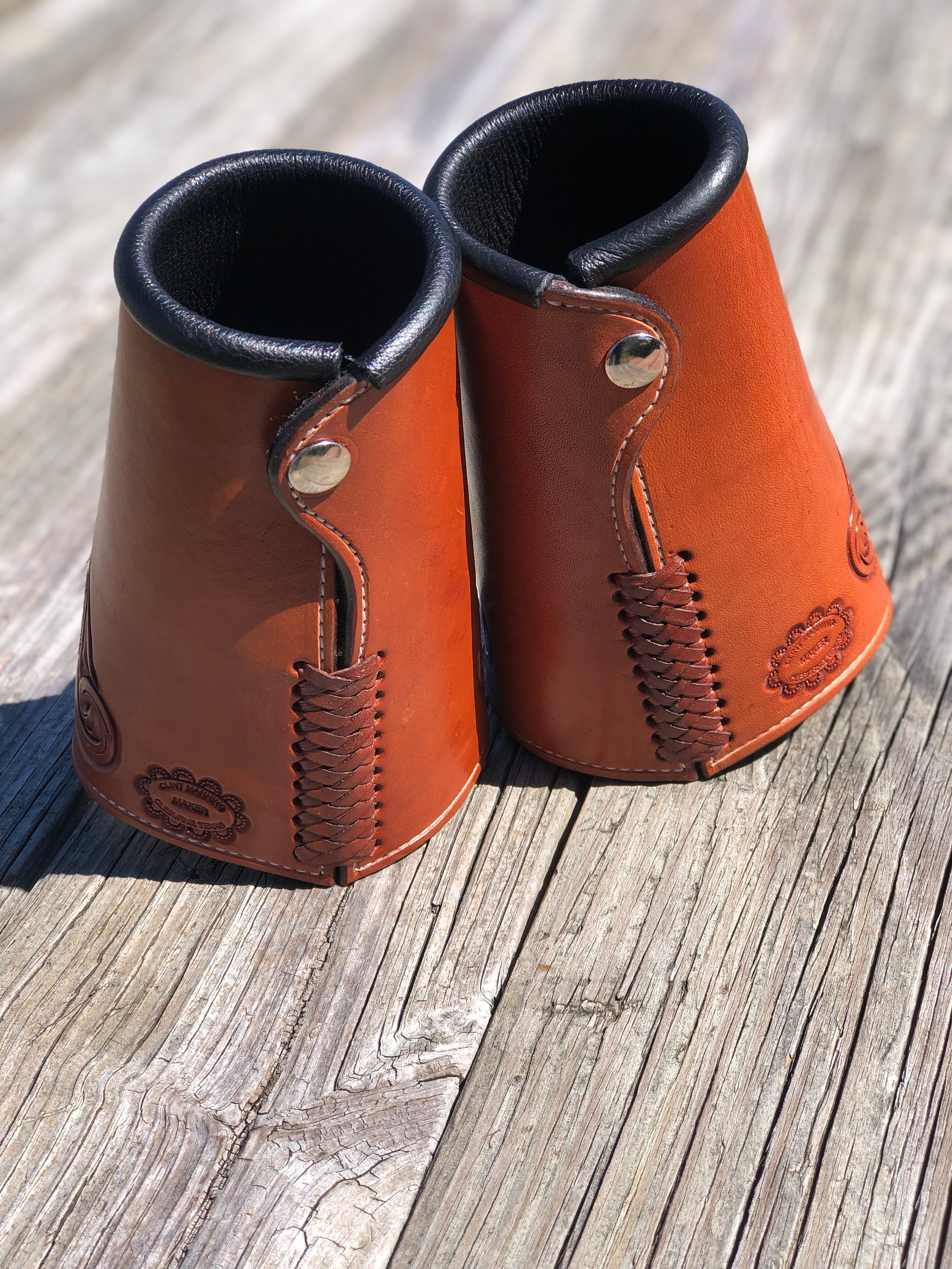 Floral Tooled Leather Cowboy Cuffs, Leather Cuffs, Tooled Leather ...