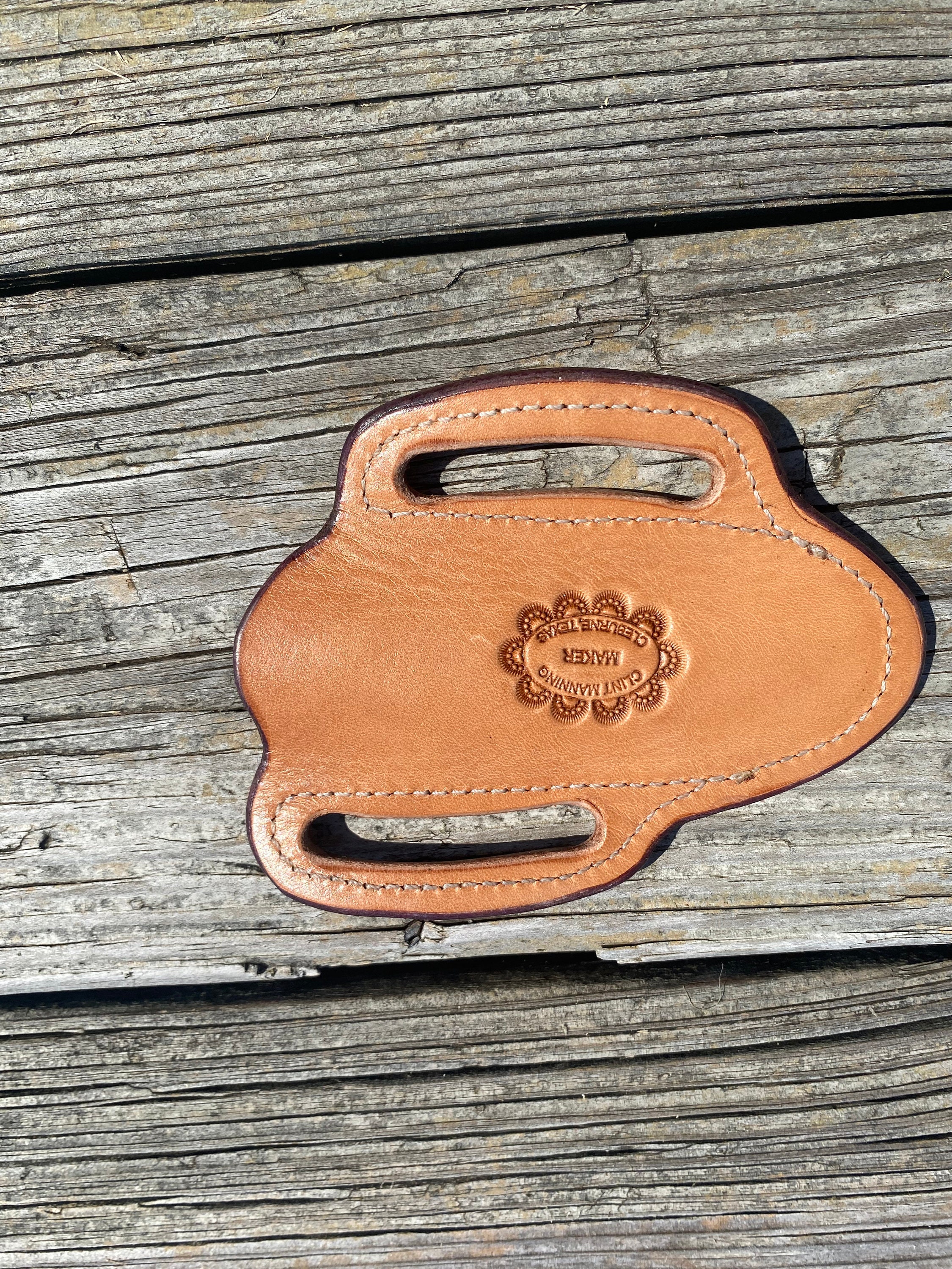 Tooled Leather Pocket Knife Sheath, Cross and Scroll Tooled Cross Draw ...