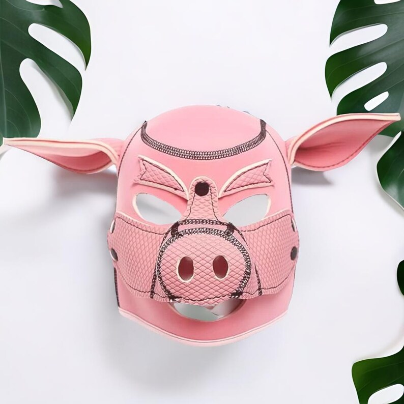 Custom Piggy Mask – Full Head Neoprene Animal Mask – Cosplay Pig ...