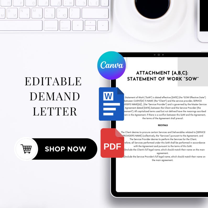 Statement Of Work Sow Contract Template Attorney Drafted Editable