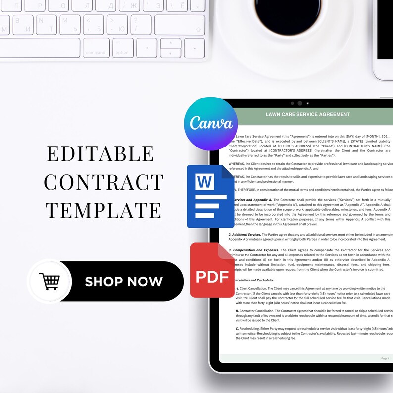 Lawn Care Service Agreement, Attorney-drafted Contract for Landscaping ...