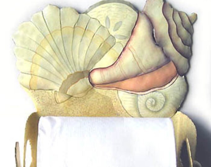 TOILET PAPER HOLDER, Shell Design, Metal Art, Toilet Tissue Holder ...