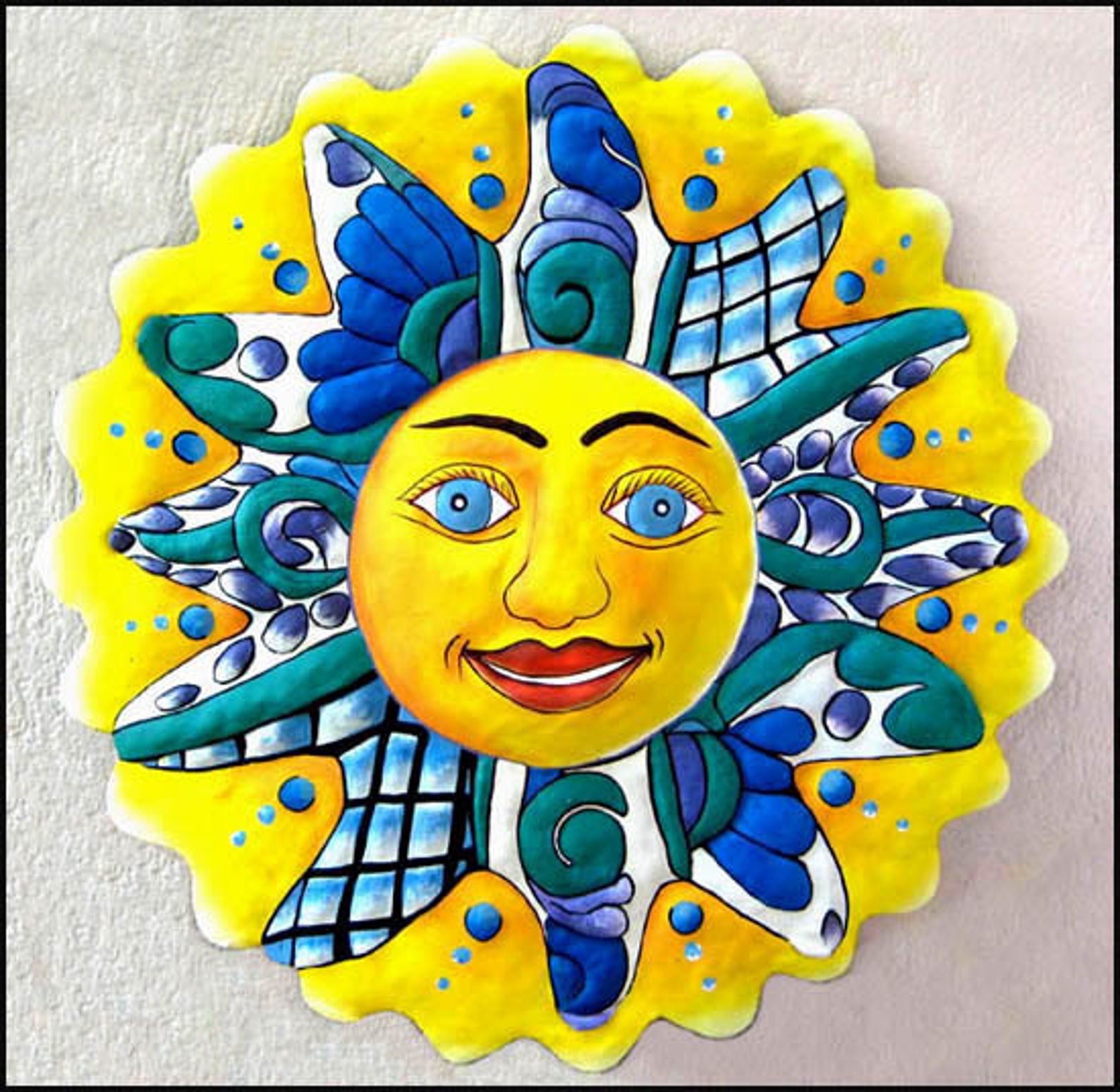METAL SUN Art Metal Wall Hanging Painted Metal Sun Sun Wall - Etsy