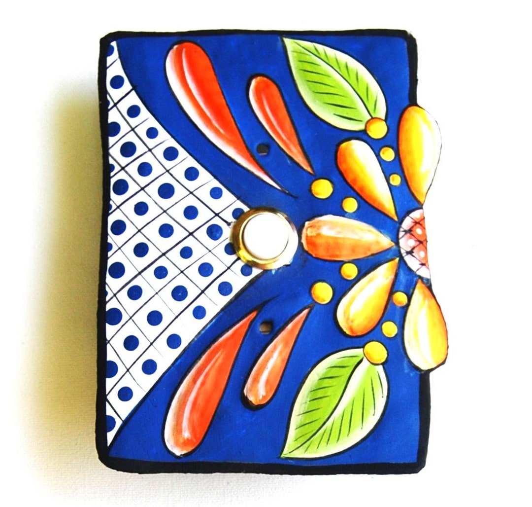 PAINTED METAL DOORBELL Hand Painted Metal Doorbell, Doorbell Plate ...