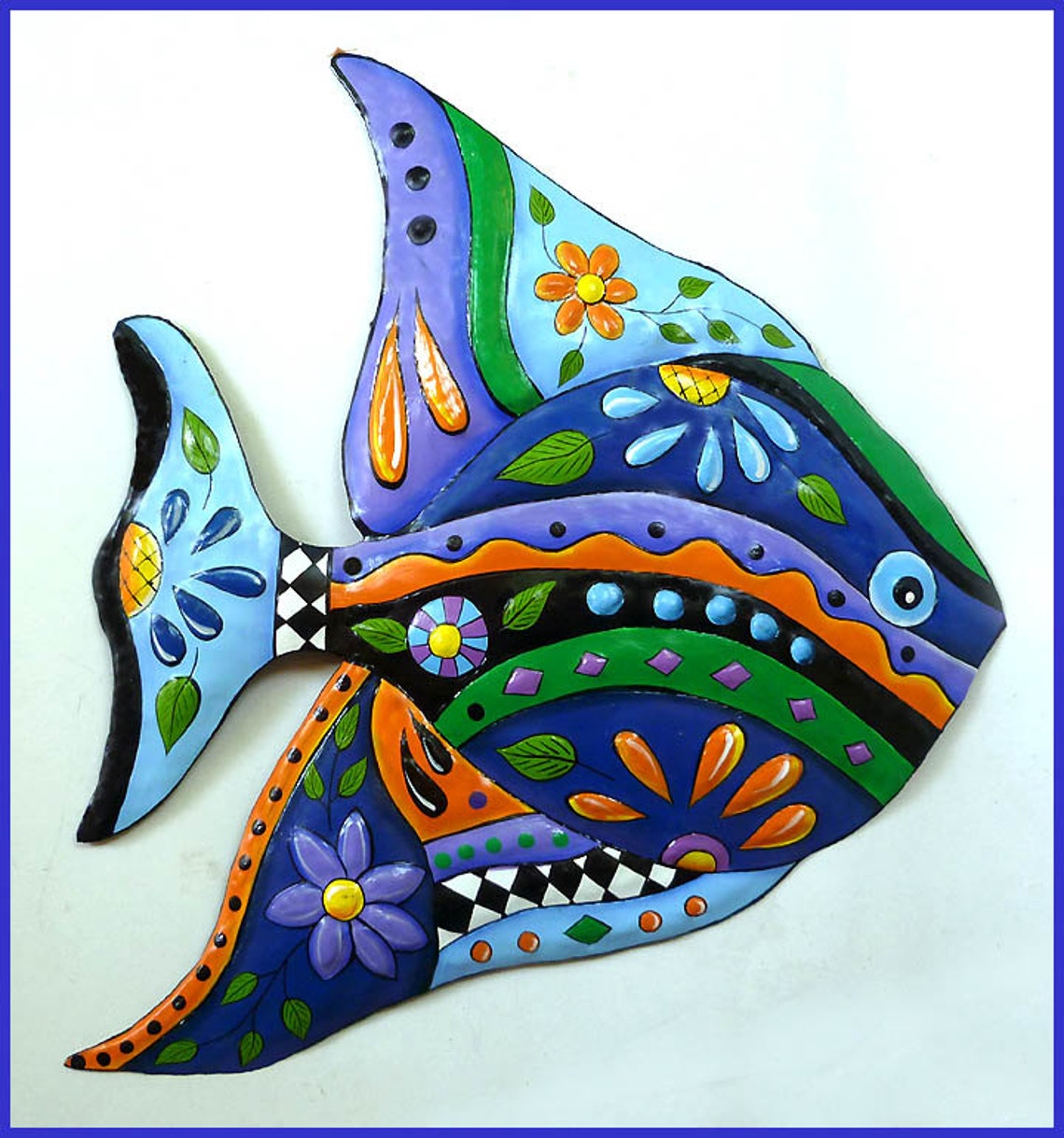 TROPICAL FISH Wall Hanging Metal Wall Art Painted Metal Fish - Etsy