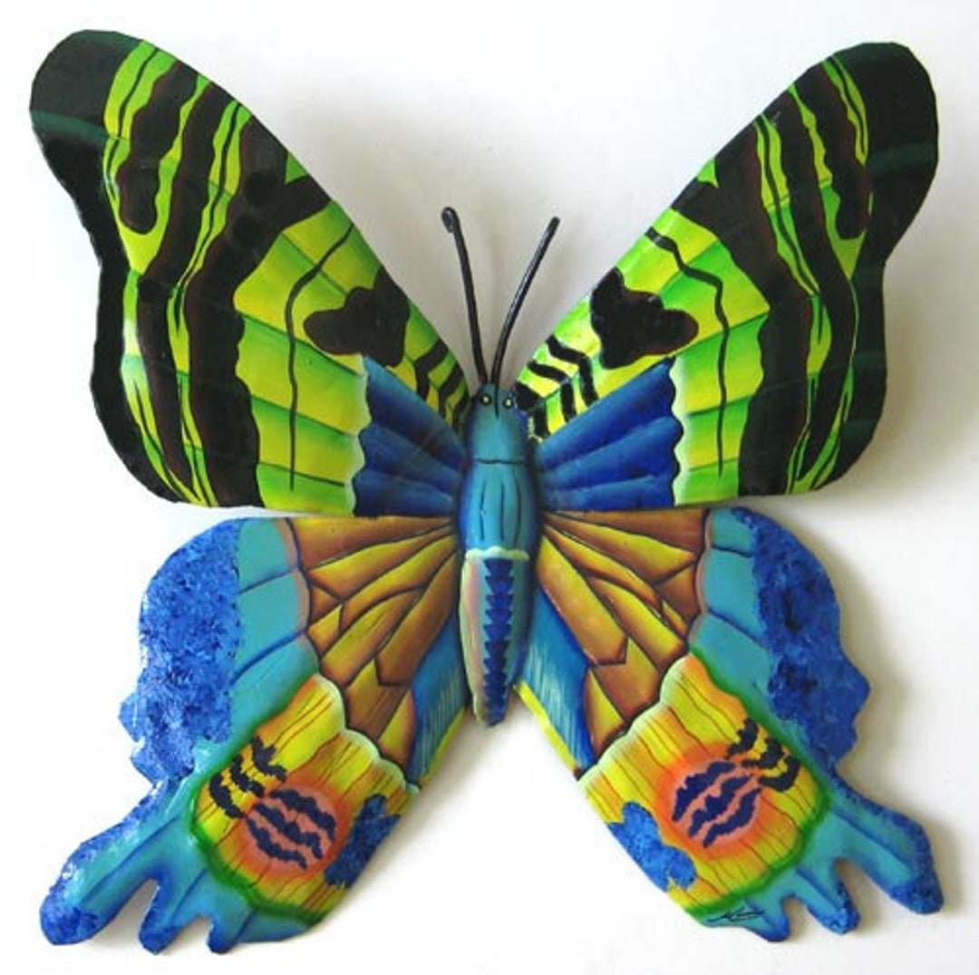 PAINTED BUTTERFLY Metal Wall Art Butterfly Metal Art 14 X - Etsy