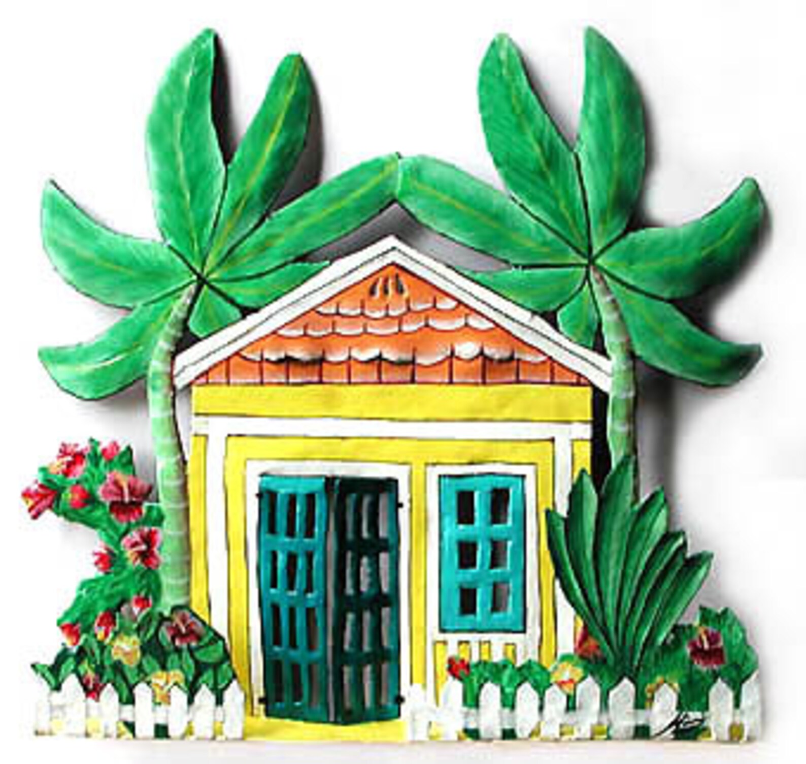 Caribbean House 3 Colors Tropical Decor Metal Wall Decor - Etsy