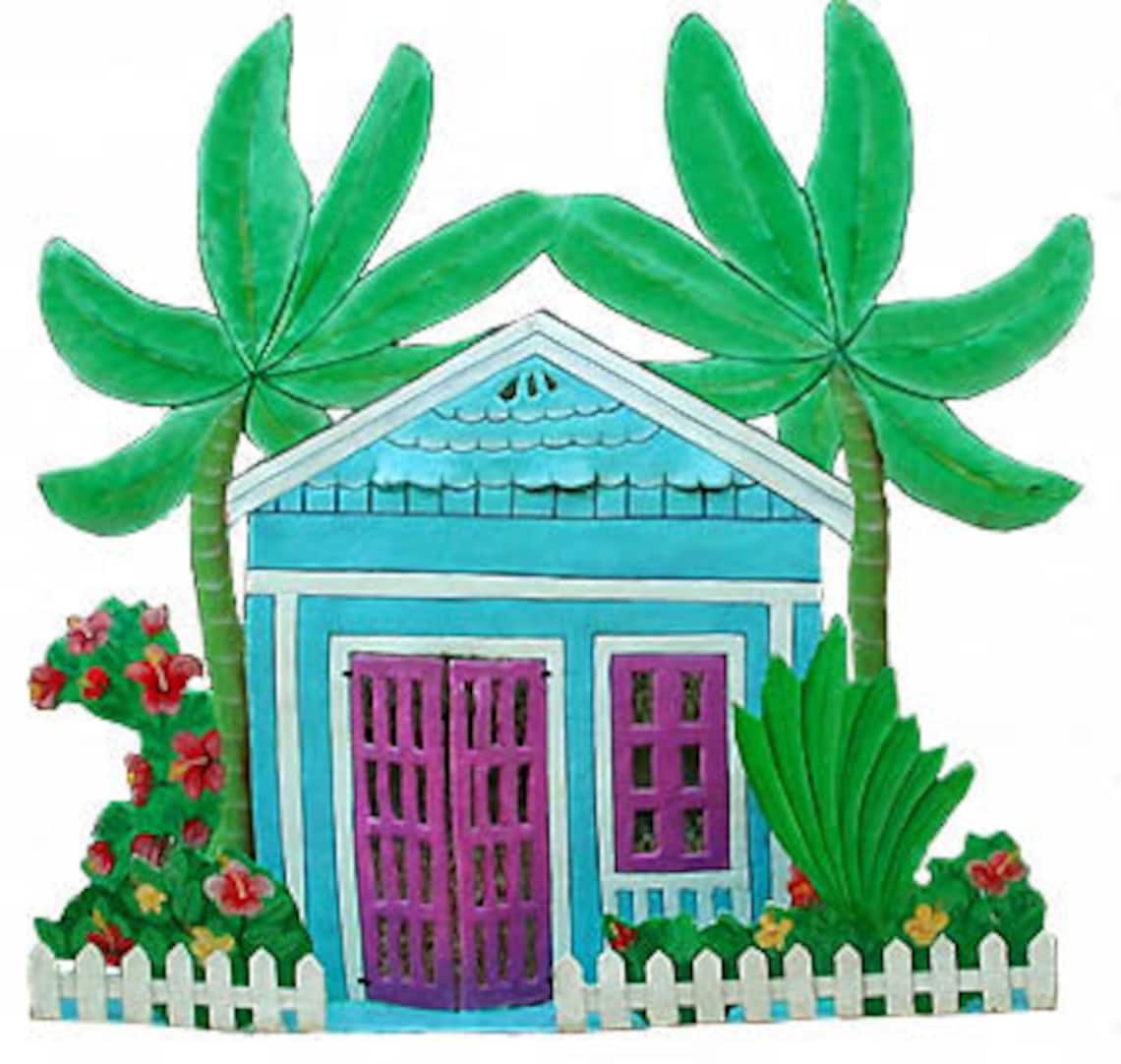 Caribbean House 3 Colors Tropical Decor Metal Wall Decor - Etsy