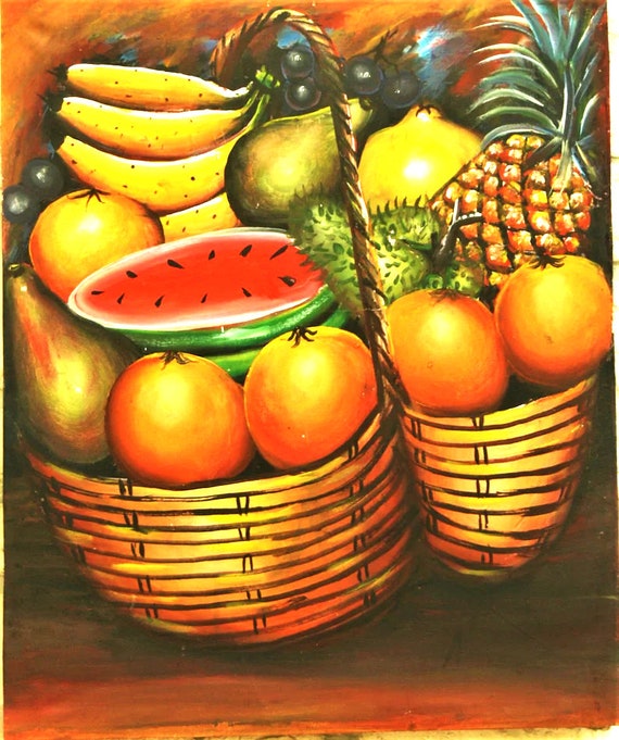 Easy Fruit Basket Painting