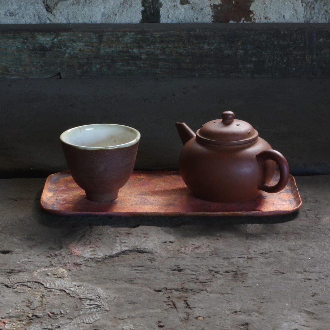 Hand Forged Copper Tea Tray - Etsy