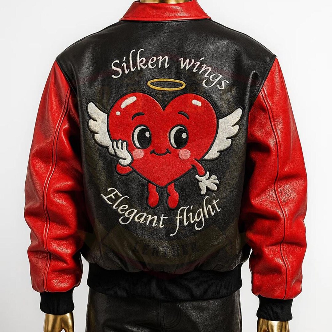 Heart Love Leather Jacket – Cute Valentines Jacket, Lover Leather ...