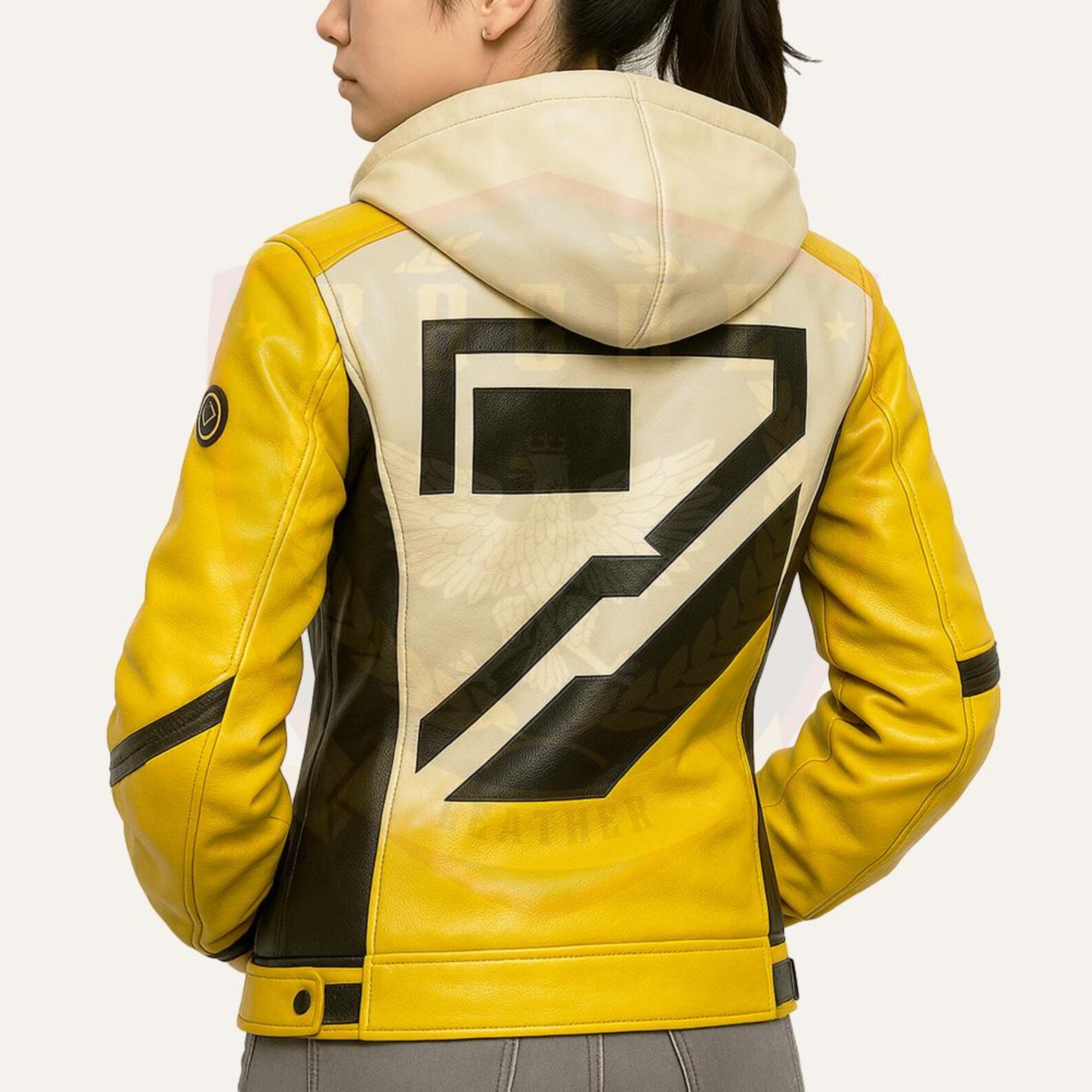 Yellow Techwear Leather Jacket, Sheepskin Futuristic Sci-fi Style ...