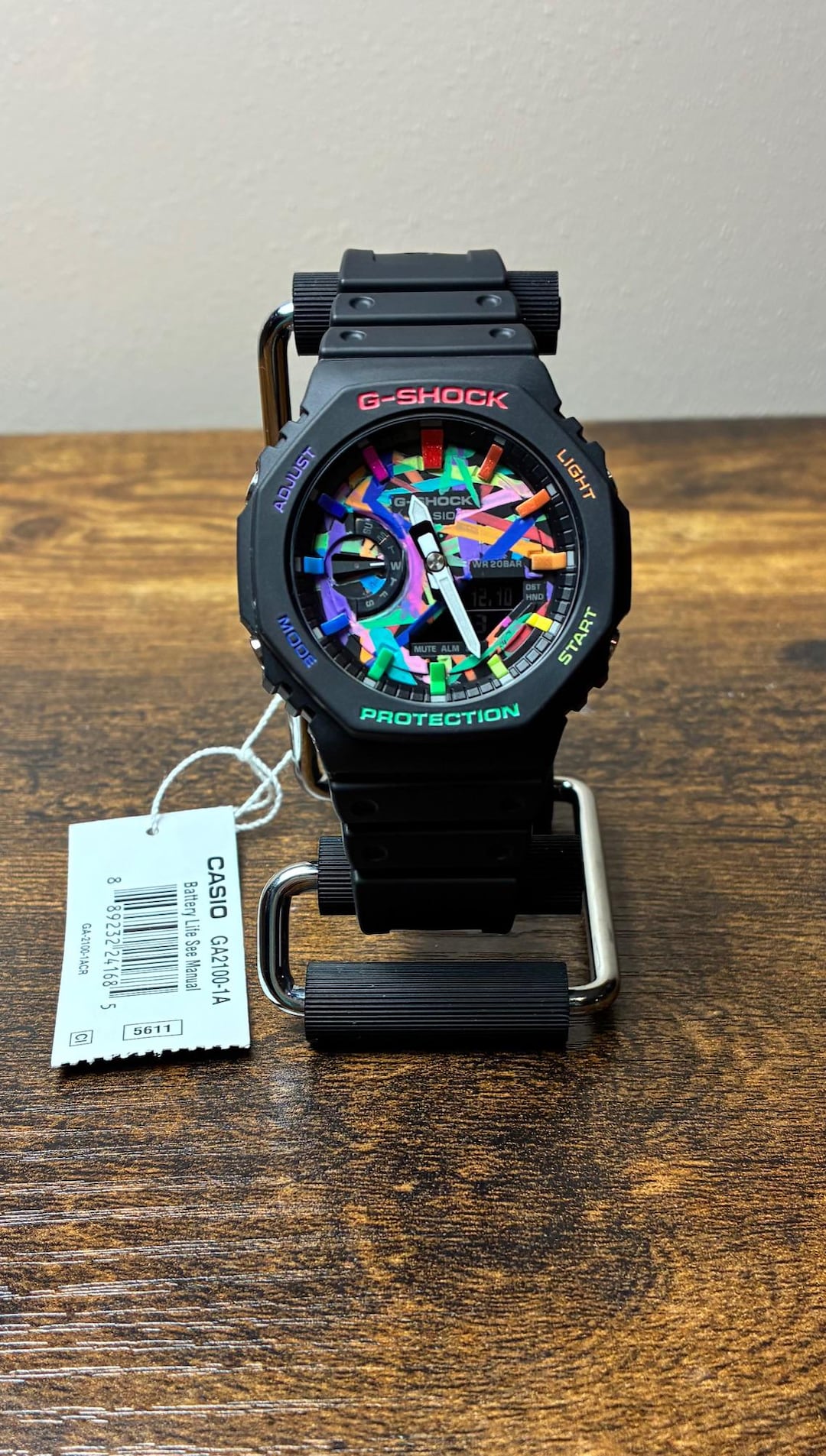 Casio G-shock GA2100 Casioak Rainbow Mod – Custom Dial, Bezel & Hour ...