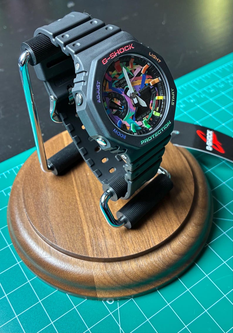 Casio G-shock GA2100 Casioak Rainbow Mod – Custom Dial, Bezel & Hour ...