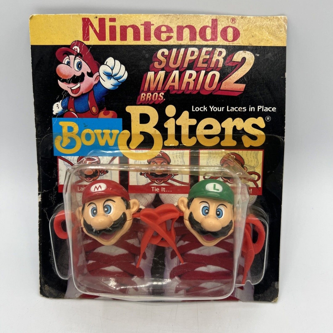 Nintendo Super Mario 2 Bow Biters Luigi Shoe Lace Locks Vintage 1991 - Etsy