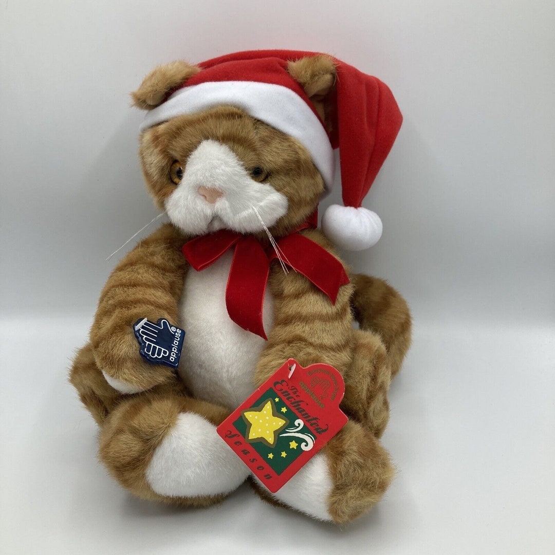 Vintage 1990s Applause Kitty Kringle Plush Cat Ginger Tabby Christmas ...