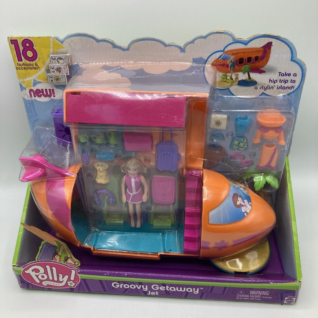 Mattel Polly Pocket Groovy Getaway Jet Playset 2003 - Etsy
