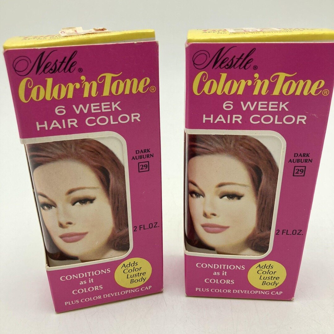Vintage 1960s Nestle Color N Tone Hair Color Dark Auburn Glass Bottle ...