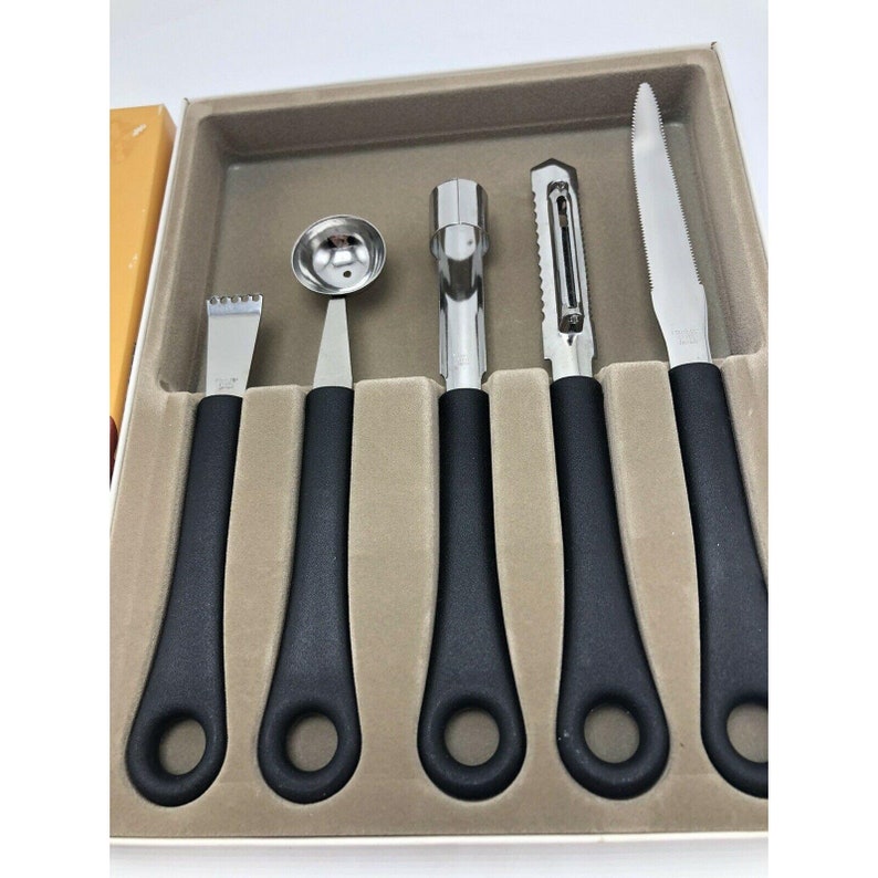 Vintage Kmart Fruit Vegetable Peeler Garnishing Set 5 Piece Stainless ...