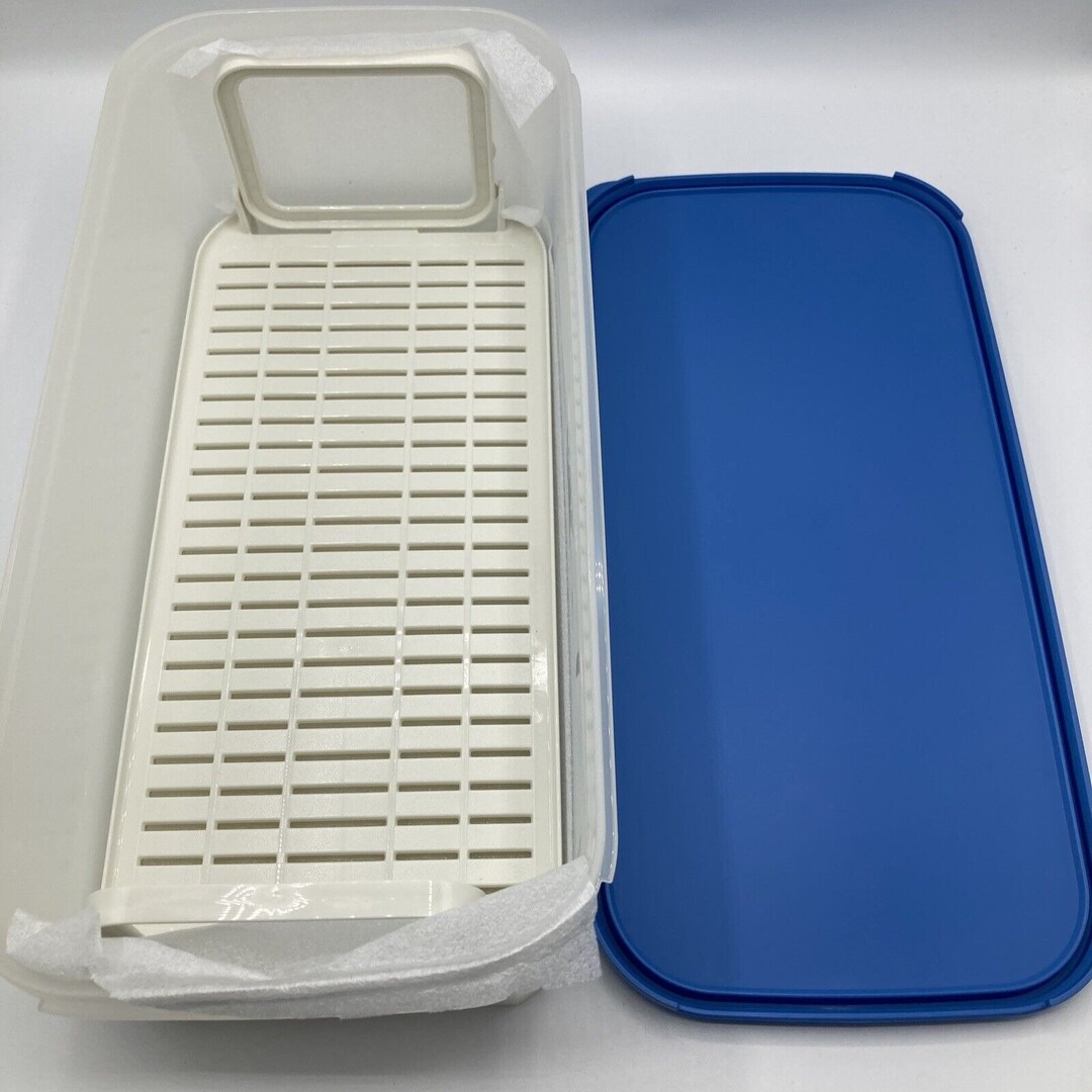 Tupperware Modular Mates Produce Storage Container Removable Rack Blue ...