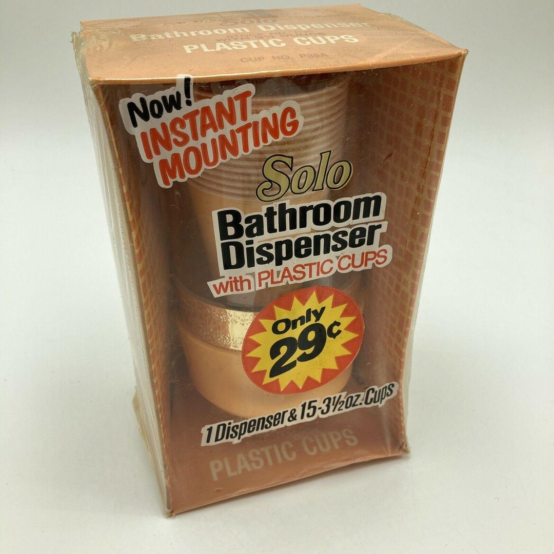 Vintage Solo Bathroom Dispenser Plastic Cups Orange Peach - Etsy