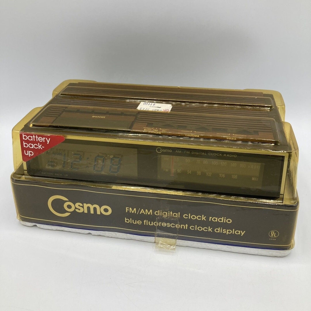 Vintage Cosmo FM AM Digital Clock Radio Blue Display Wood Grain - Etsy