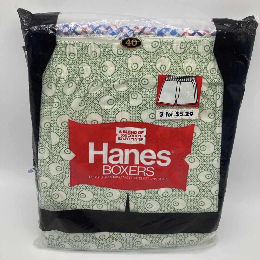 Vintage 1970s Hanes Boxers Print 3 Pair Green Yellow Blue Mens - Etsy
