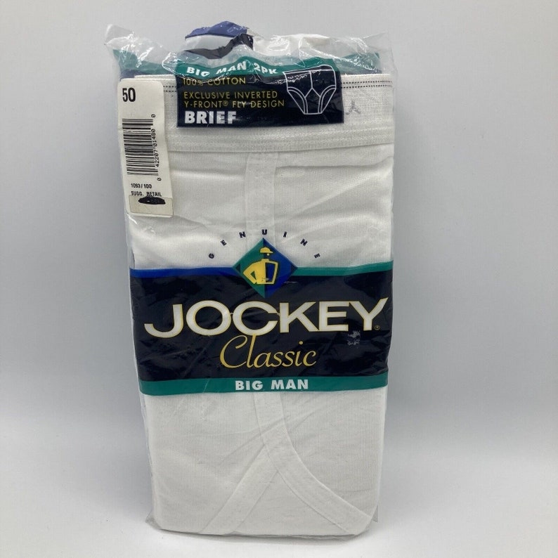 Jockey Classic Big Man Briefs Size 50 White Cotton Underwear 2 Pack Vtg ...
