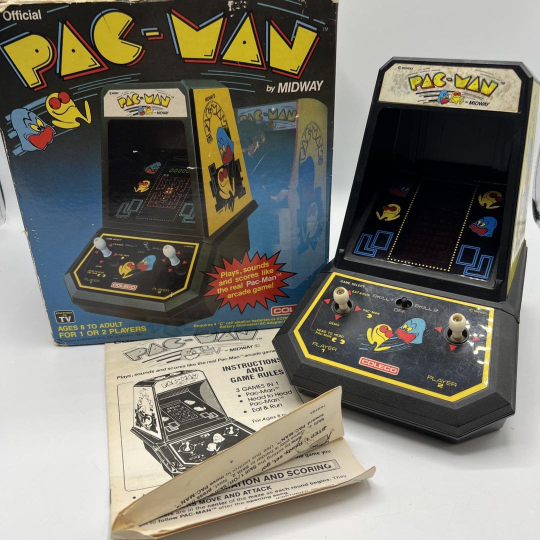 Vintage 1981 Coleco PAC-MAN Table Top Mini Arcade Game Works W/ Box Manual - Etsy