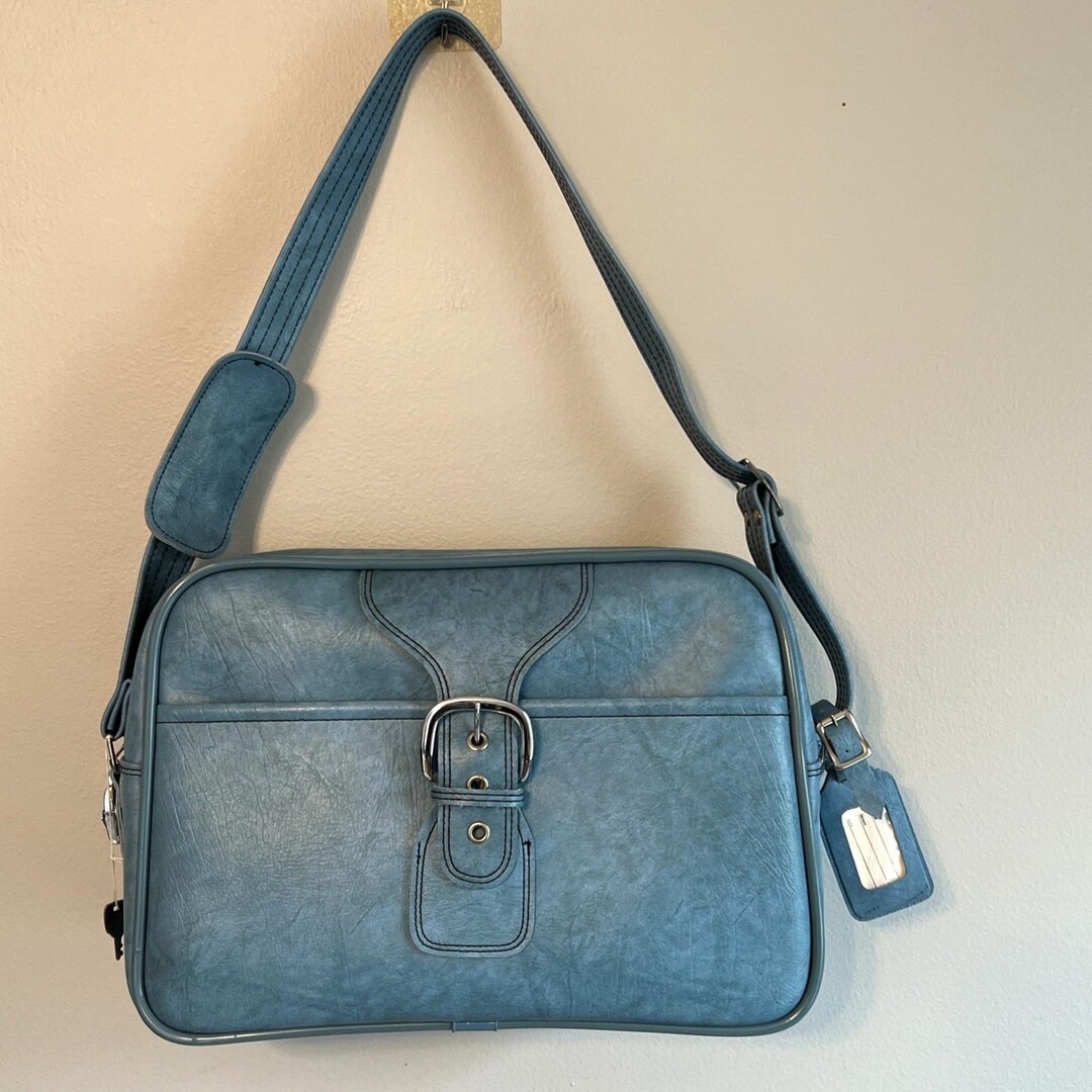 Vintage Soft Shoulder Luggage Suitcase Blue Paisley Interior Keys - Etsy