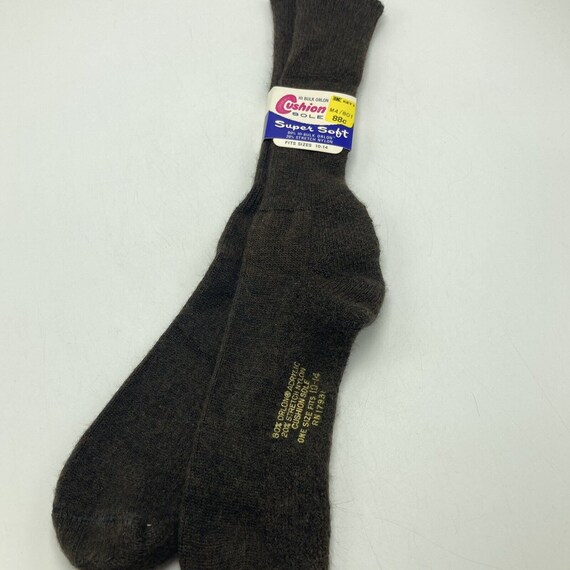 Vintage Kmart Socks Cushion Sole Crew Soft Orlon Brown NOS - Etsy