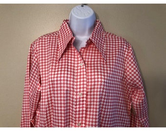 Pink Check Blouse | Etsy