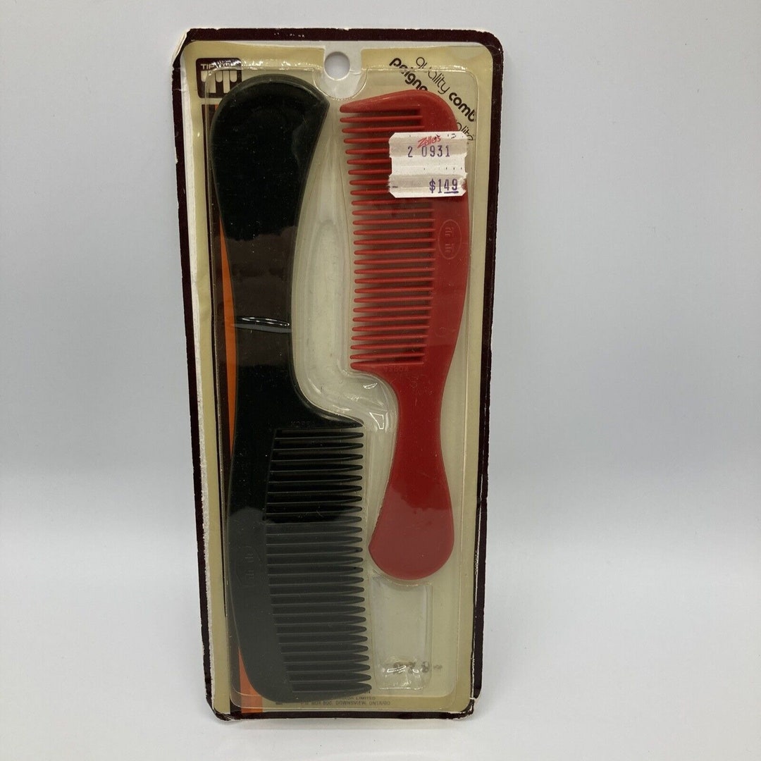 Tip Top Combs Black Red Plastic Pocket Super Comb NOS - Etsy