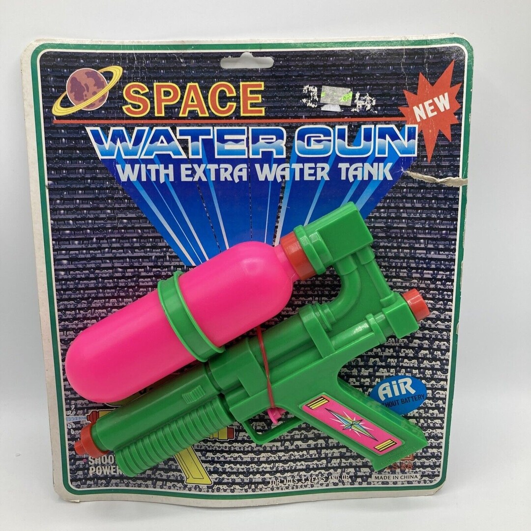 Vintage Space Water Gun With Water Tank Green Pink Plastic NOC - Etsy