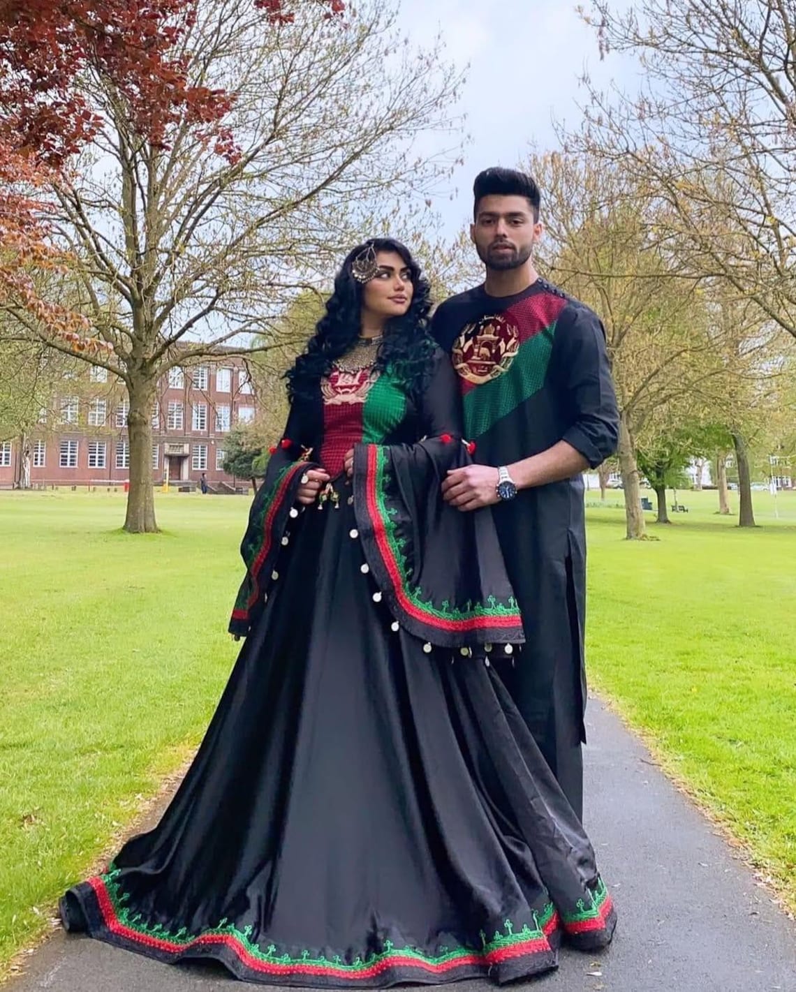 Afghan Couple Outfit: Embroidered Cultural Dress Set for Weddings - Etsy
