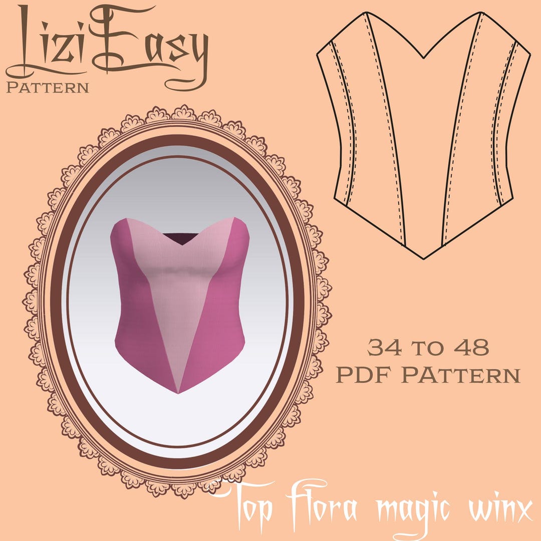 Sewing Pattern - Flora Winx Club Magic Top - A4 PDF Pattern - Sizes 34 ...