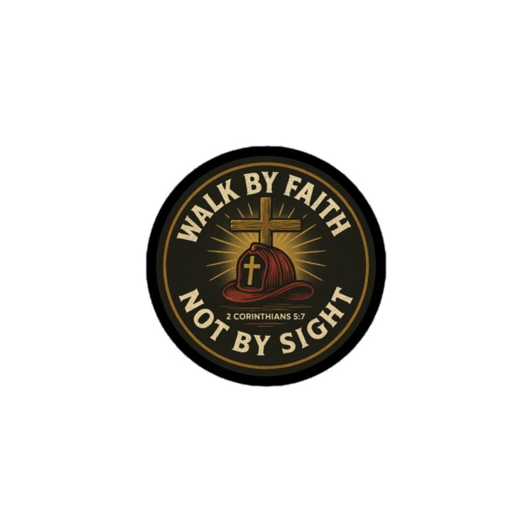 Walk by Faith Not by Sight Firefighter Sticker | Christian Firefighter ...