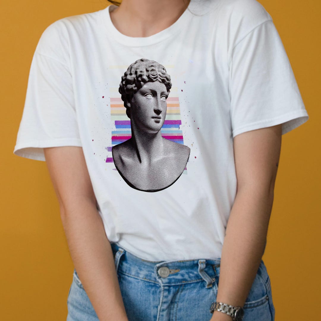 Statue Halftone T-shirt Design for White Shirts, DTF & DTG Tee Design ...