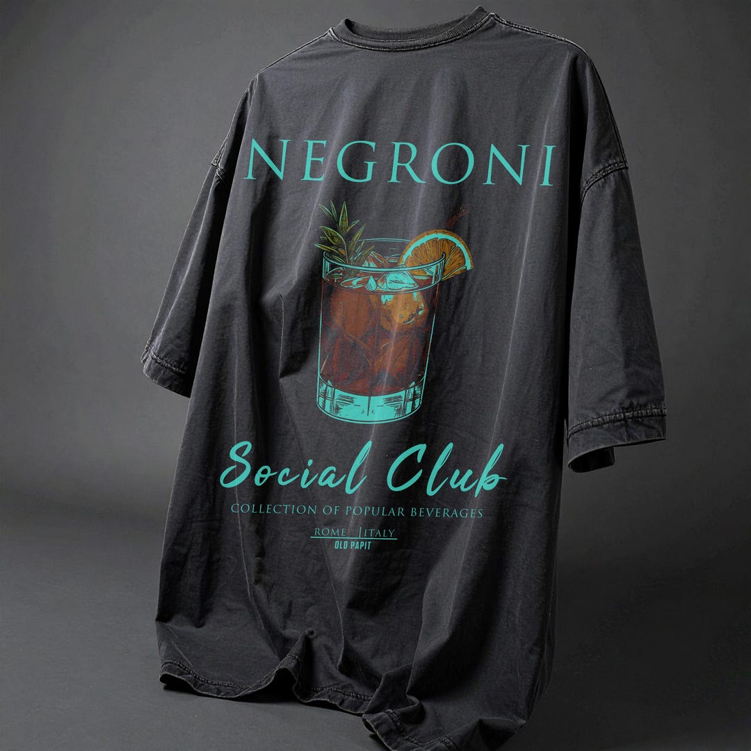 Negroni Halftone T-shirt Design, Retro Cocktail PNG for DTF, DTG ...