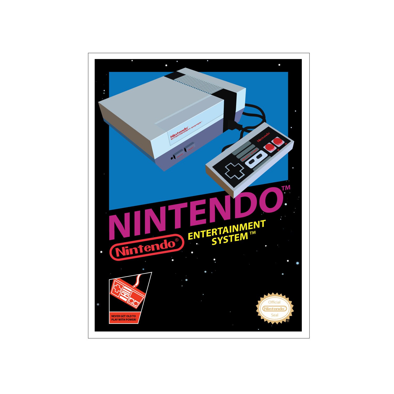 Classic NES Nintendo Entertainment System poster handmade | Etsy