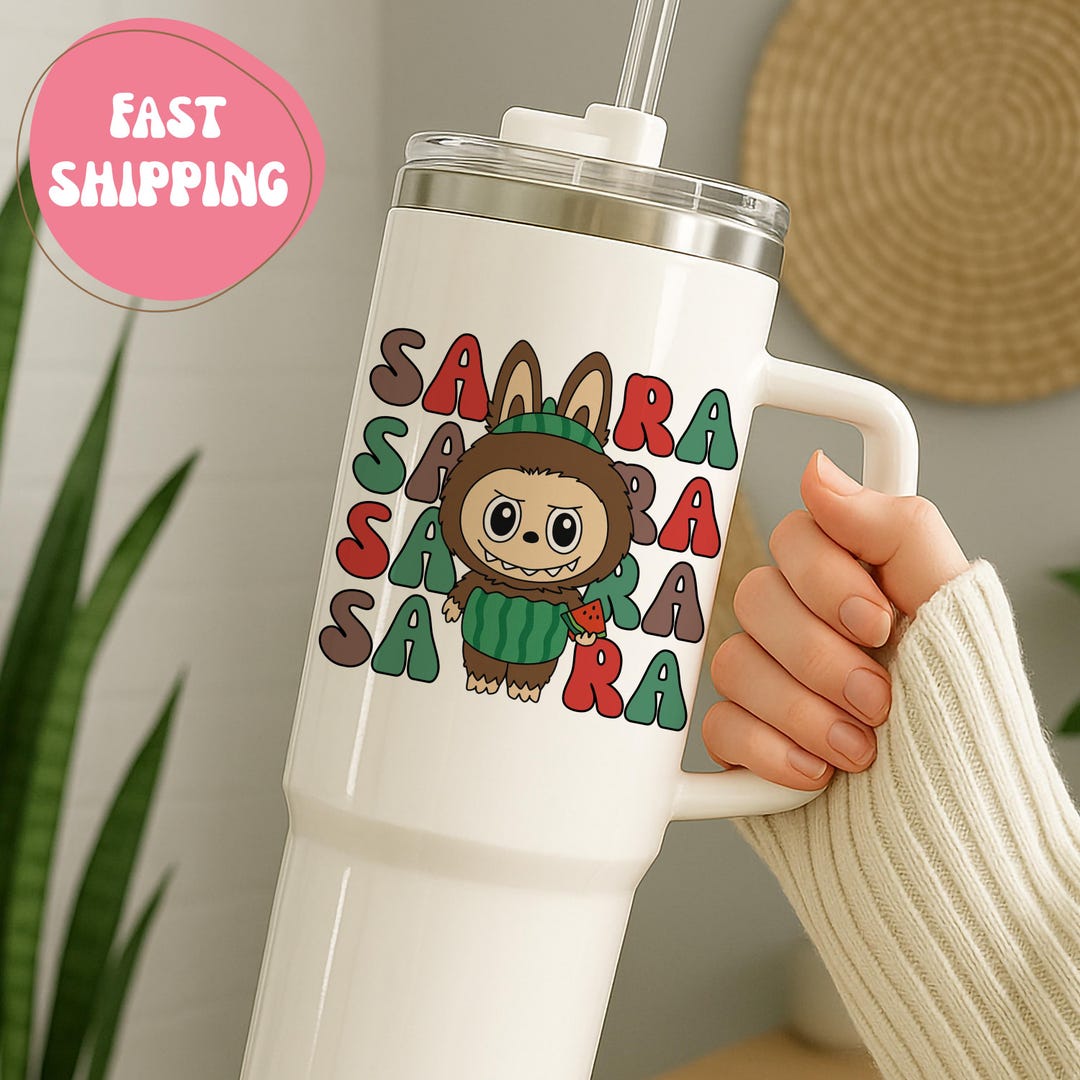 Personalized Labubu Name Tumbler, Custom Labubu Fan Cup, Cute Character ...