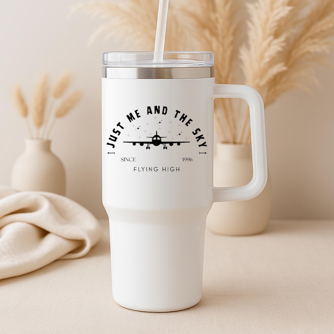 Pilot Tumbler Gift, Just Me and the Sky Cup, Aviation Lover Gift ...