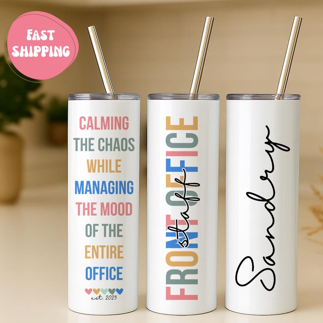Front Office Staff Tumbler, Personalized Office Secretary Cup, School ...