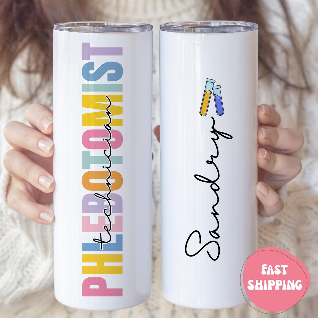 Personalized Phlebotomist Tumbler, Custom Name Lab Tech Gift ...