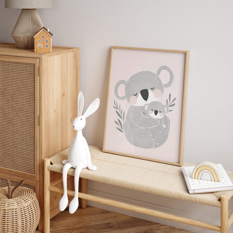 Koala Bears Print - Baby Nursery Poster - Boho Style Girls Bedroom ...