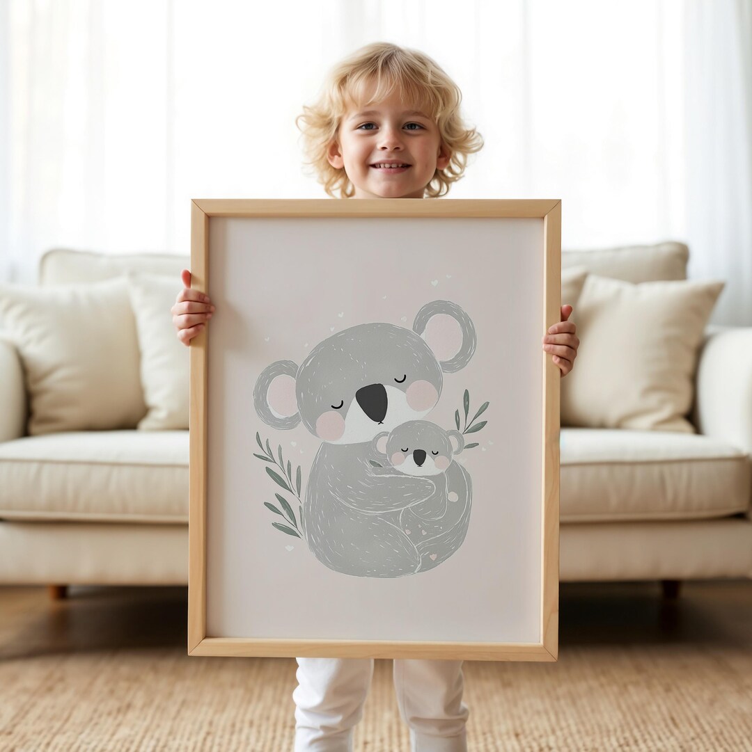Koala Bears Print - Baby Nursery Poster - Boho Style Girls Bedroom ...